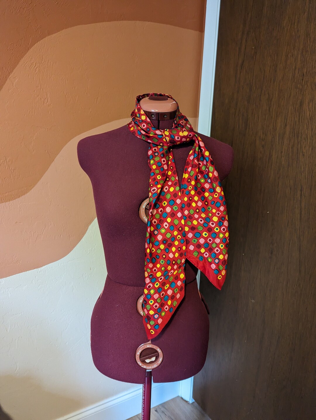 Vintage Red Mod Print Scarf - Etsy