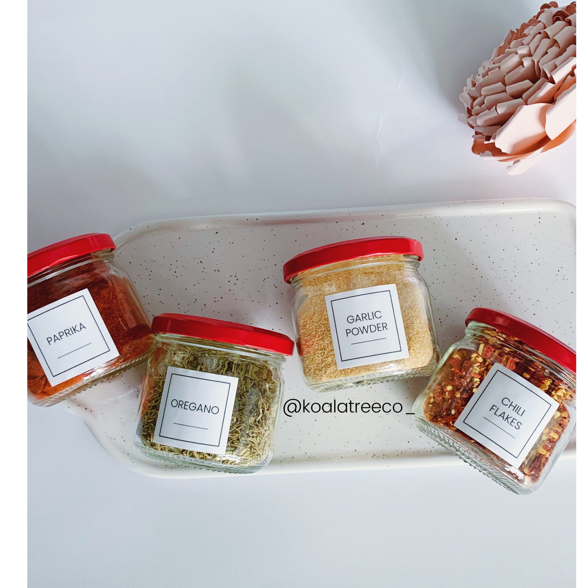 Minimalist Modern Farmhouse Labels Custom Water Resistant Spice Jar ...