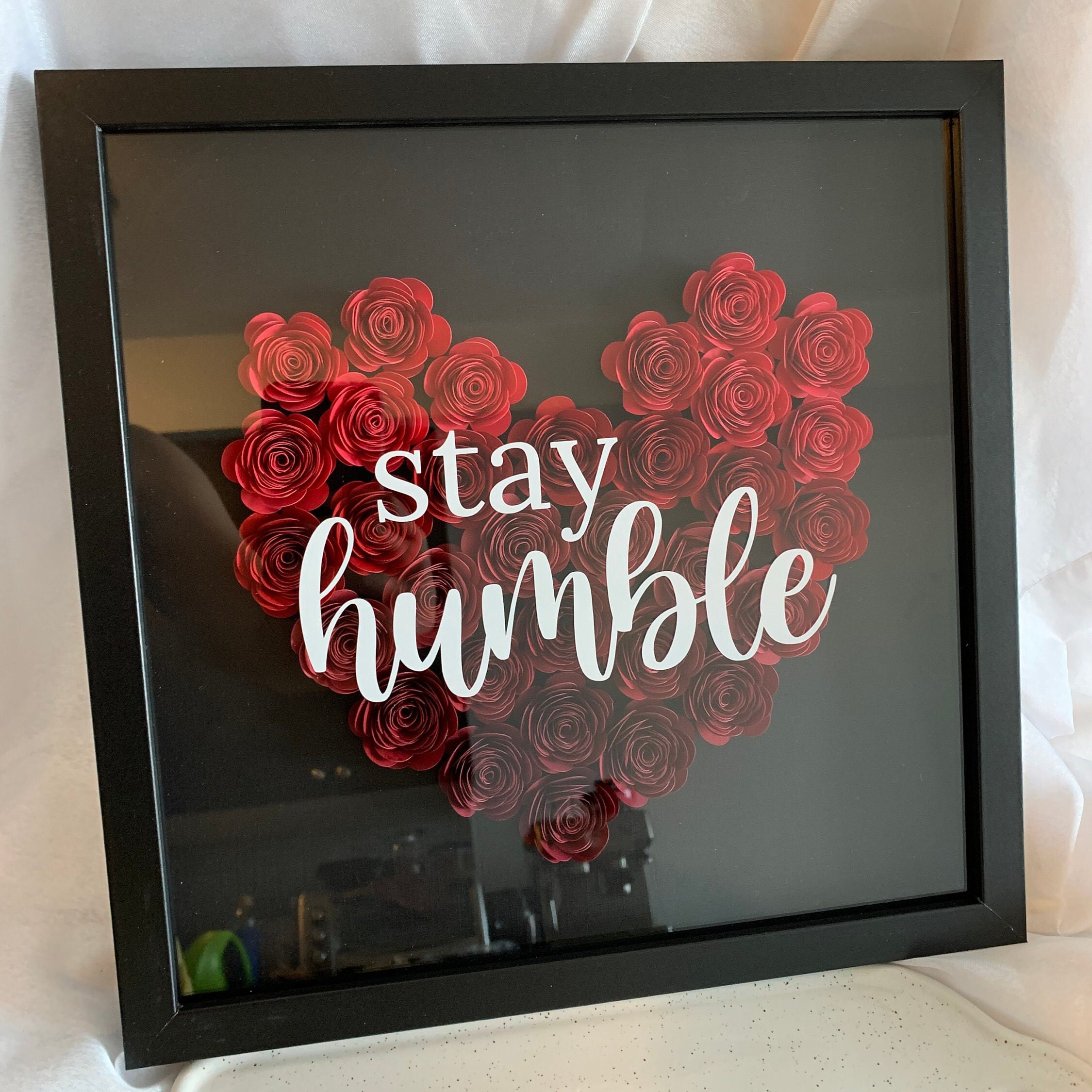 Heart Love • Personalized Custom Paper Rose Shadow Box | Flower Frame ...