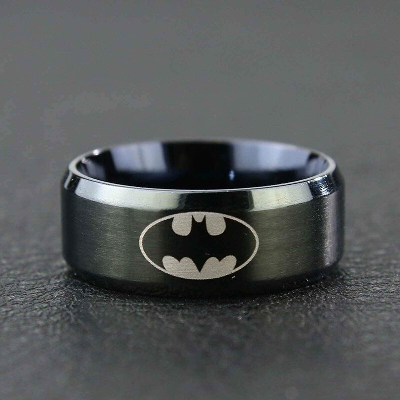 Batman Ring Black Ring Stainless Steel Ring Gold Ring Silver | Etsy