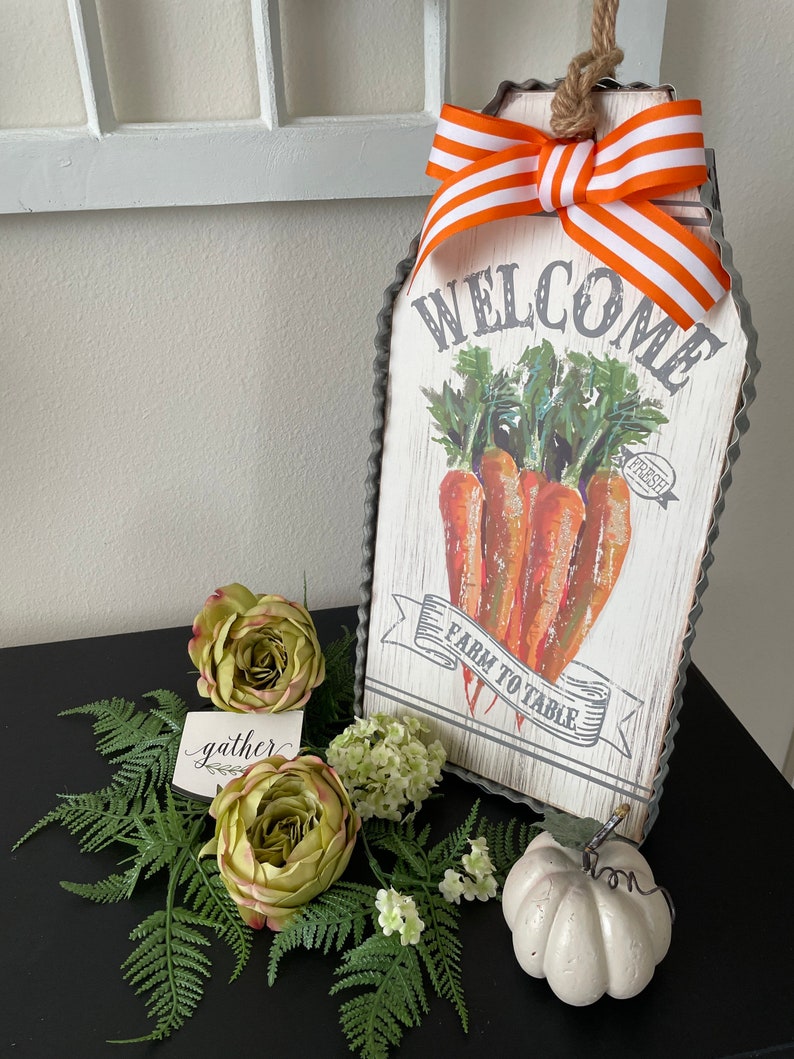 Vintage Shabby Chic Carrots Welcome - Etsy