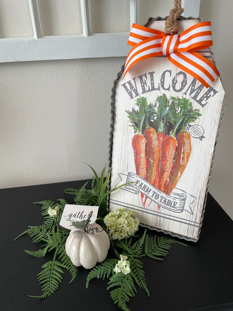 Vintage Shabby Chic Carrots Welcome - Etsy