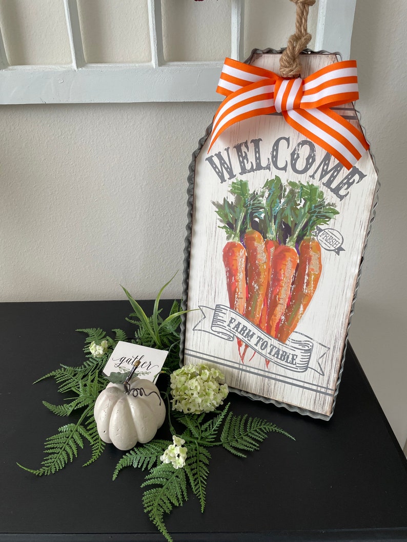 Vintage Shabby Chic Carrots Welcome - Etsy