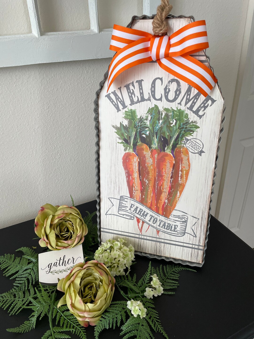Vintage Shabby Chic Carrots Welcome - Etsy