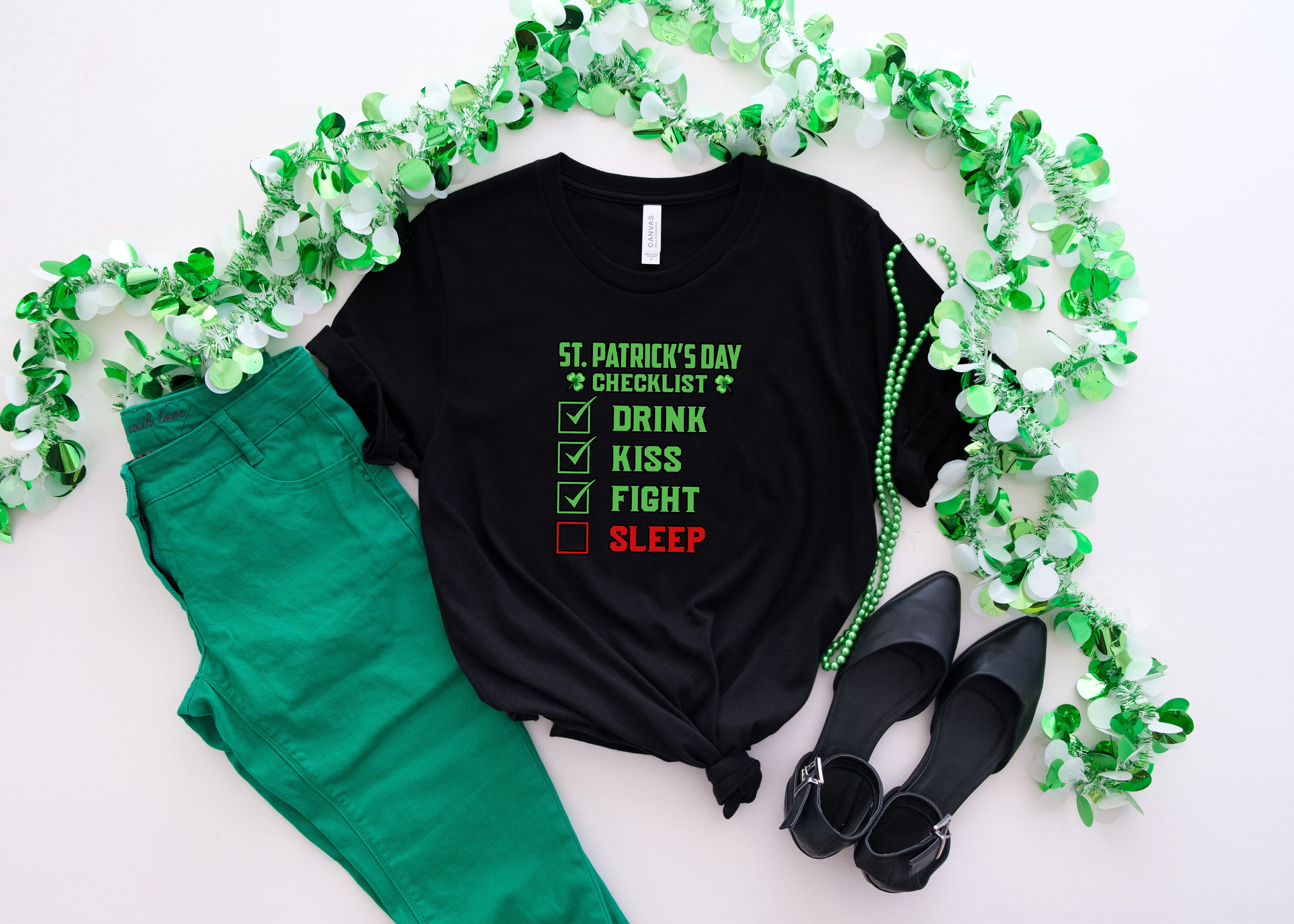 St Patrick's Day Checklist Shirt St Patricks Day - Etsy