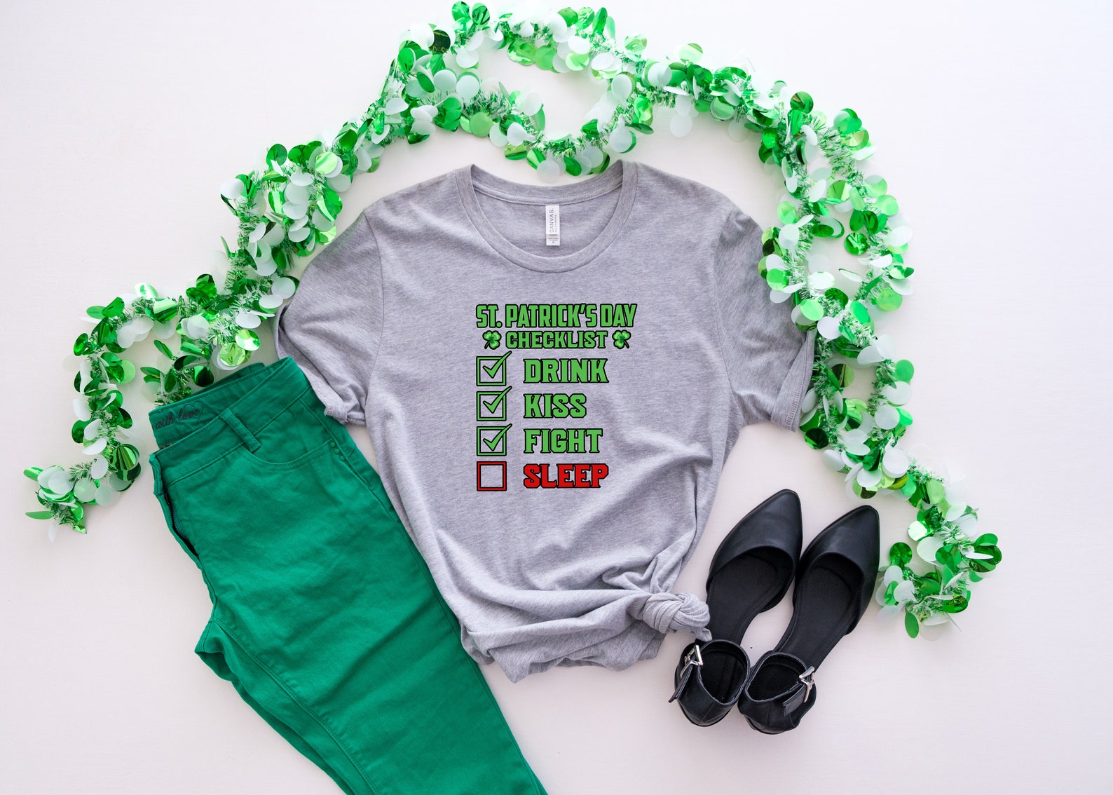 St Patrick's Day Checklist Shirt St Patricks Day - Etsy