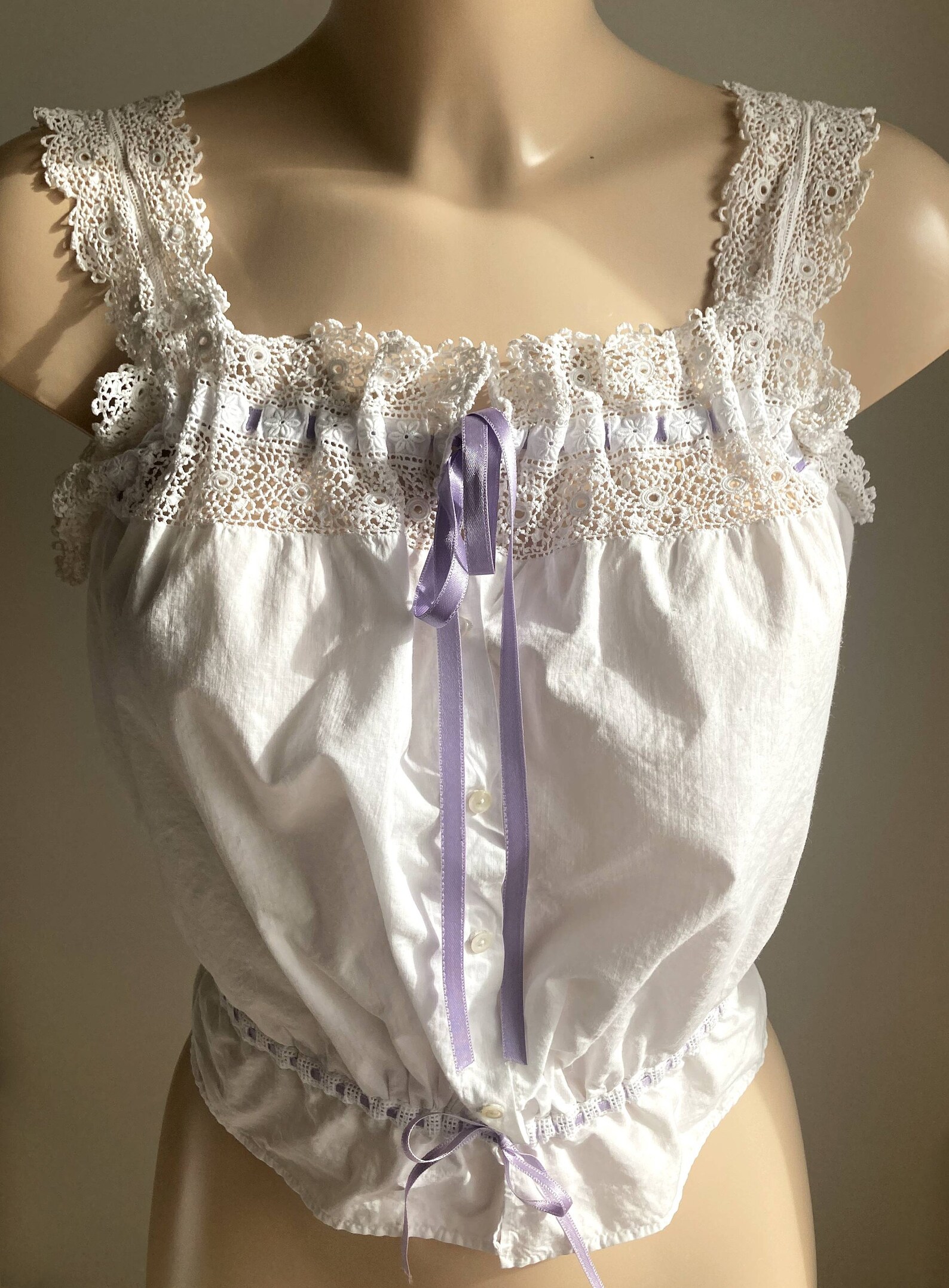 Antique Corset Cover/vintage Top Cache Corset Embroidered/romantic ...