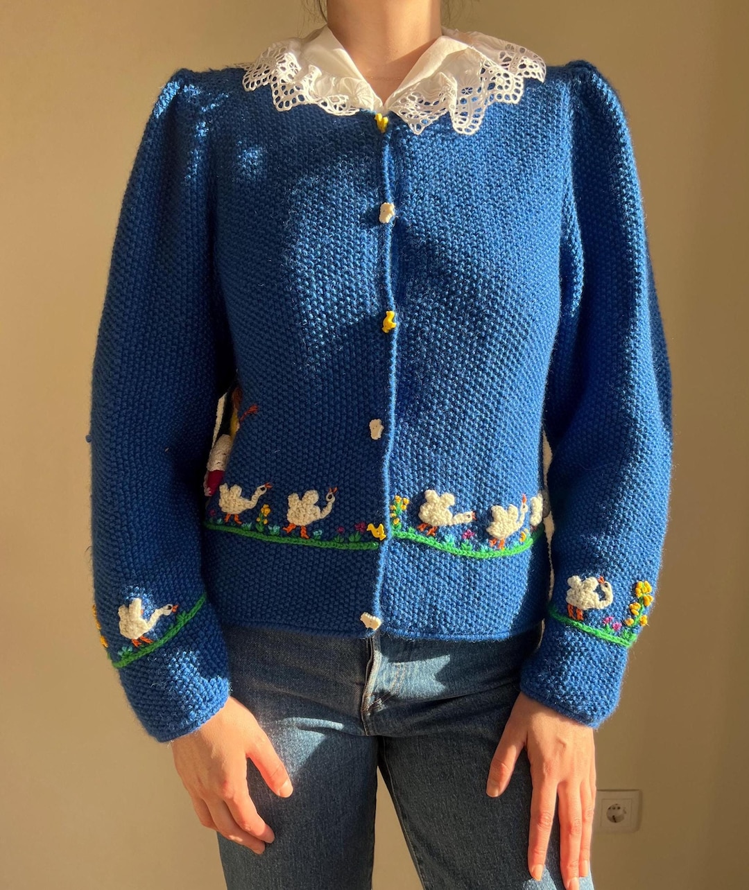 Vintage Folk Cardigan Wool Cardigan/austrian Wool Cardigan/trachten ...