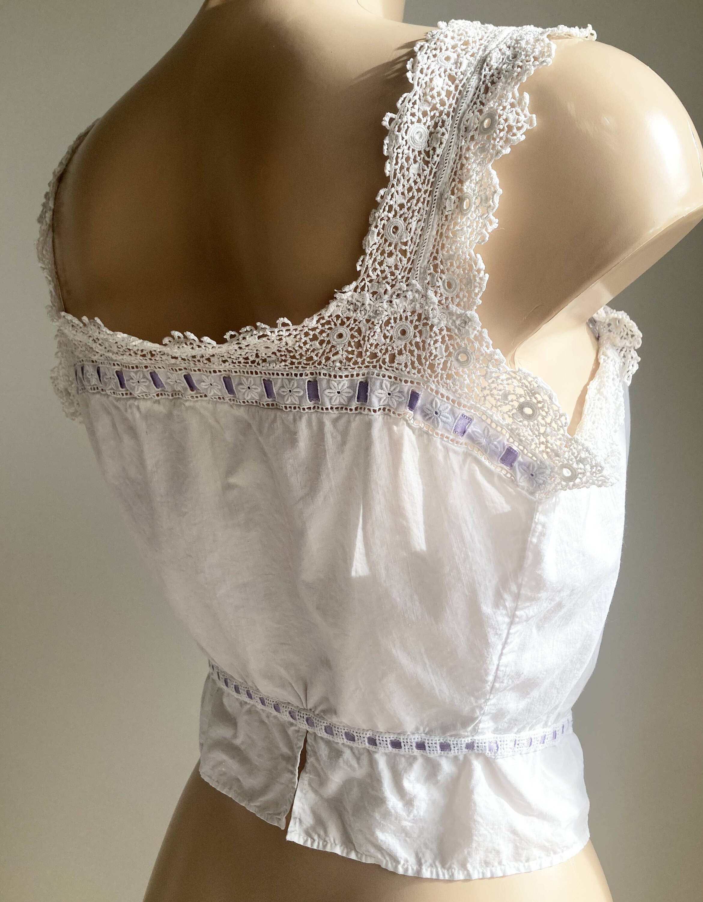Antique Corset Cover/vintage Top Cache Corset Embroidered/romantic ...