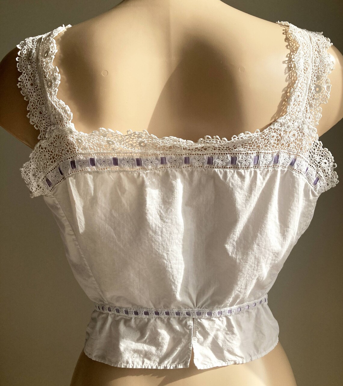 Antique Corset Cover/vintage Top Cache Corset Embroidered/romantic ...