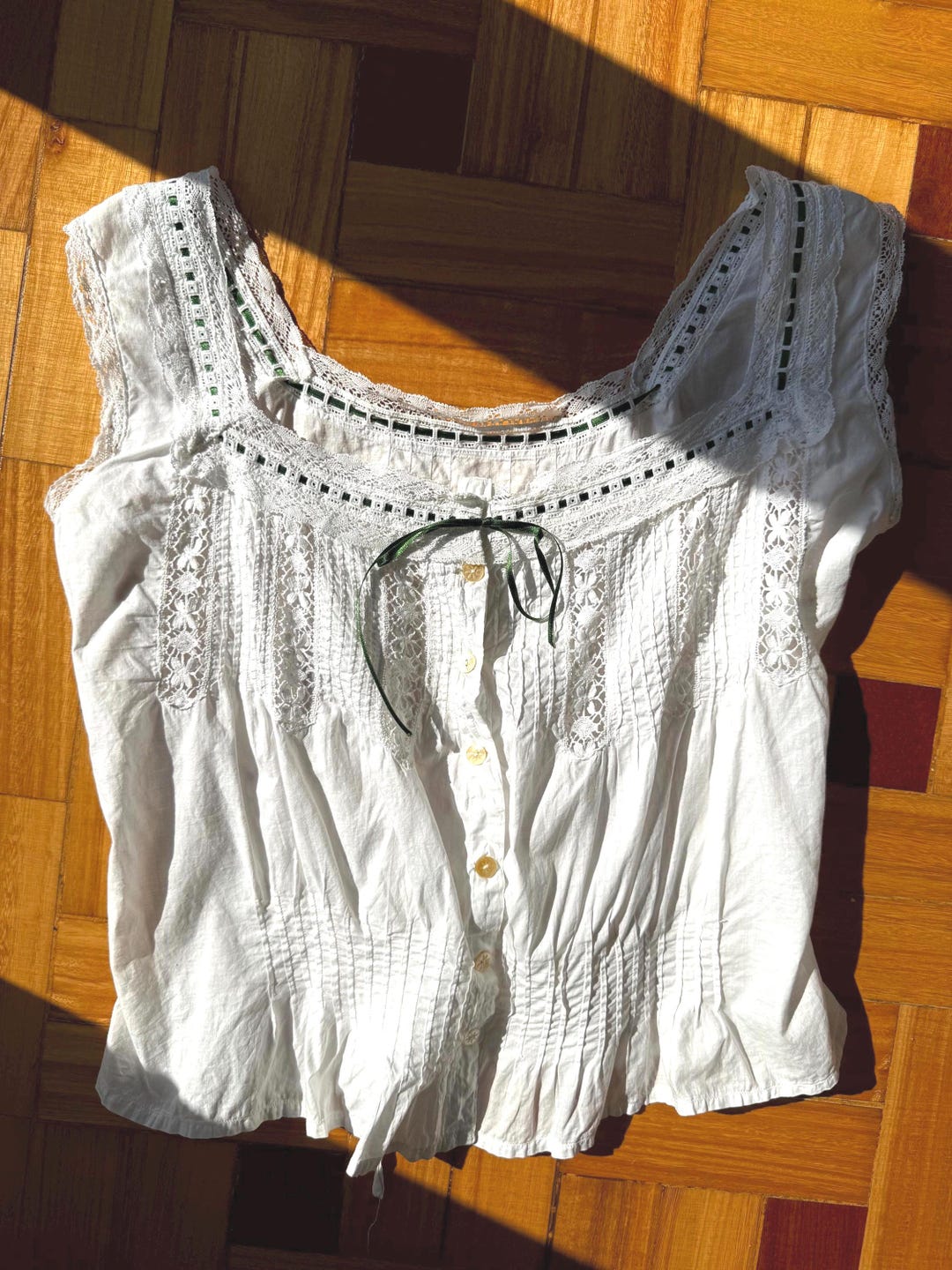 Antique Corset Cover/white Cotton Broderie Lace Blouse/vintage Top ...
