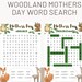 Mother's Day Woodland Animal Word Search Printable, Mother's Day Word ...