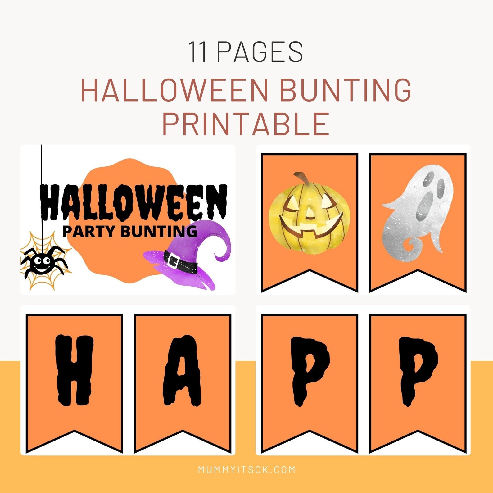 Halloween Bunting Printable, Halloween Printable DIY Bunting Banner ...