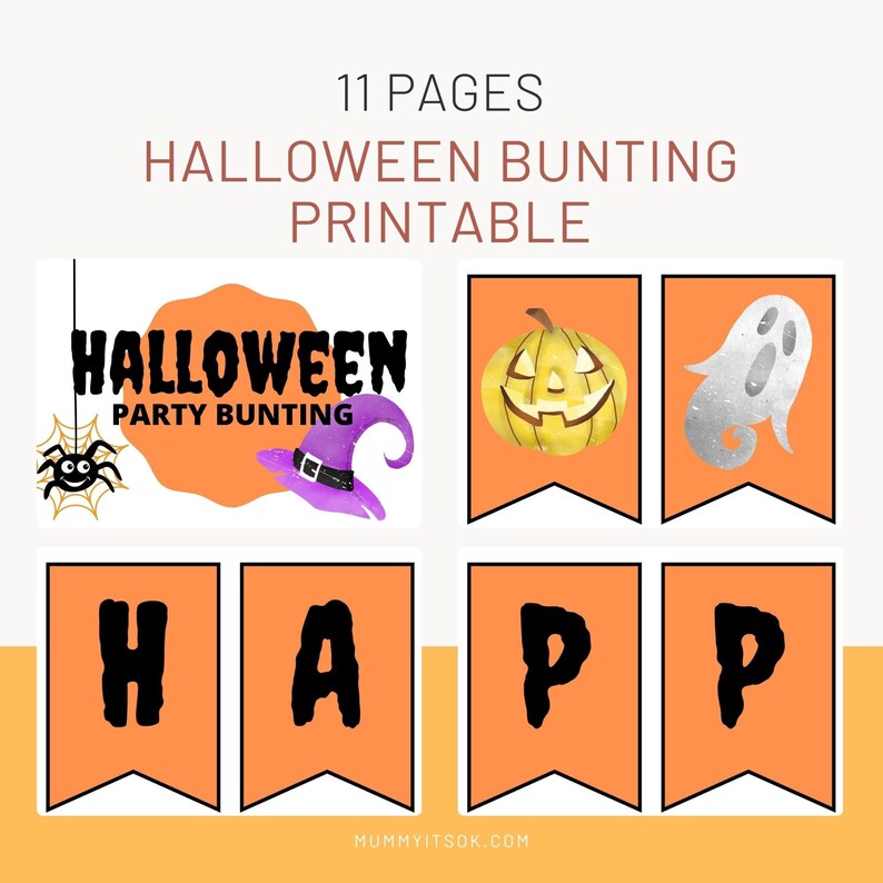 Halloween Bunting Printable, Halloween Printable DIY Bunting Banner ...