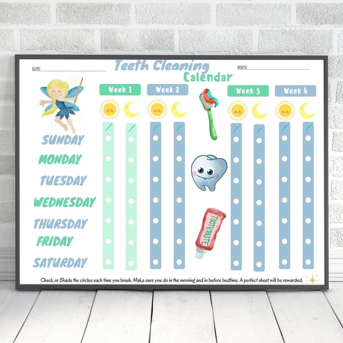 Brush Teeth Chart, Brush My Teeth Printable, Brush Your Teeth Printable ...