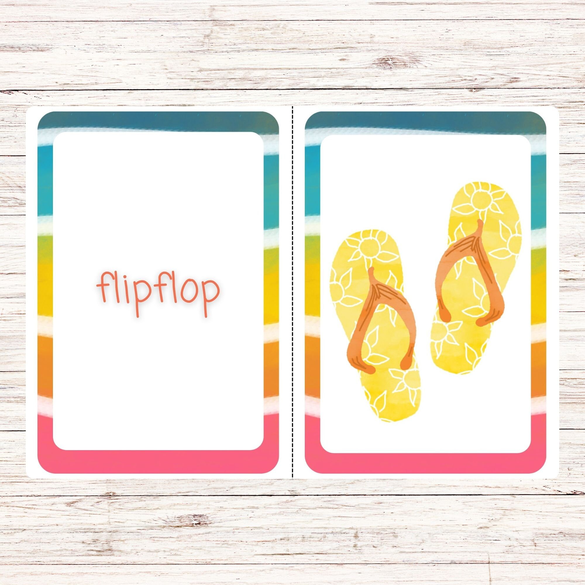 Printable Summer Spelling Flash Cards, Kids Learning Activity (PDF) - Etsy