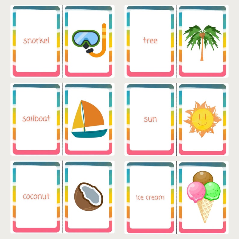 Printable Spelling Cards, Site Words Flash Cards, Summer Activity for ...