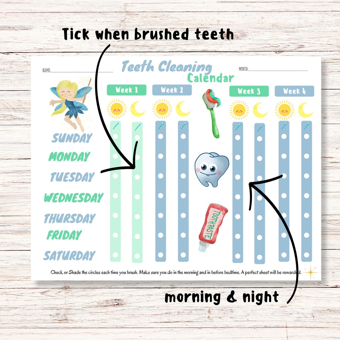Brush Teeth Chart, Brush My Teeth Printable, Brush Your Teeth Printable ...