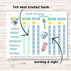 Brush Teeth Chart, Brush My Teeth Printable, Brush Your Teeth Printable ...