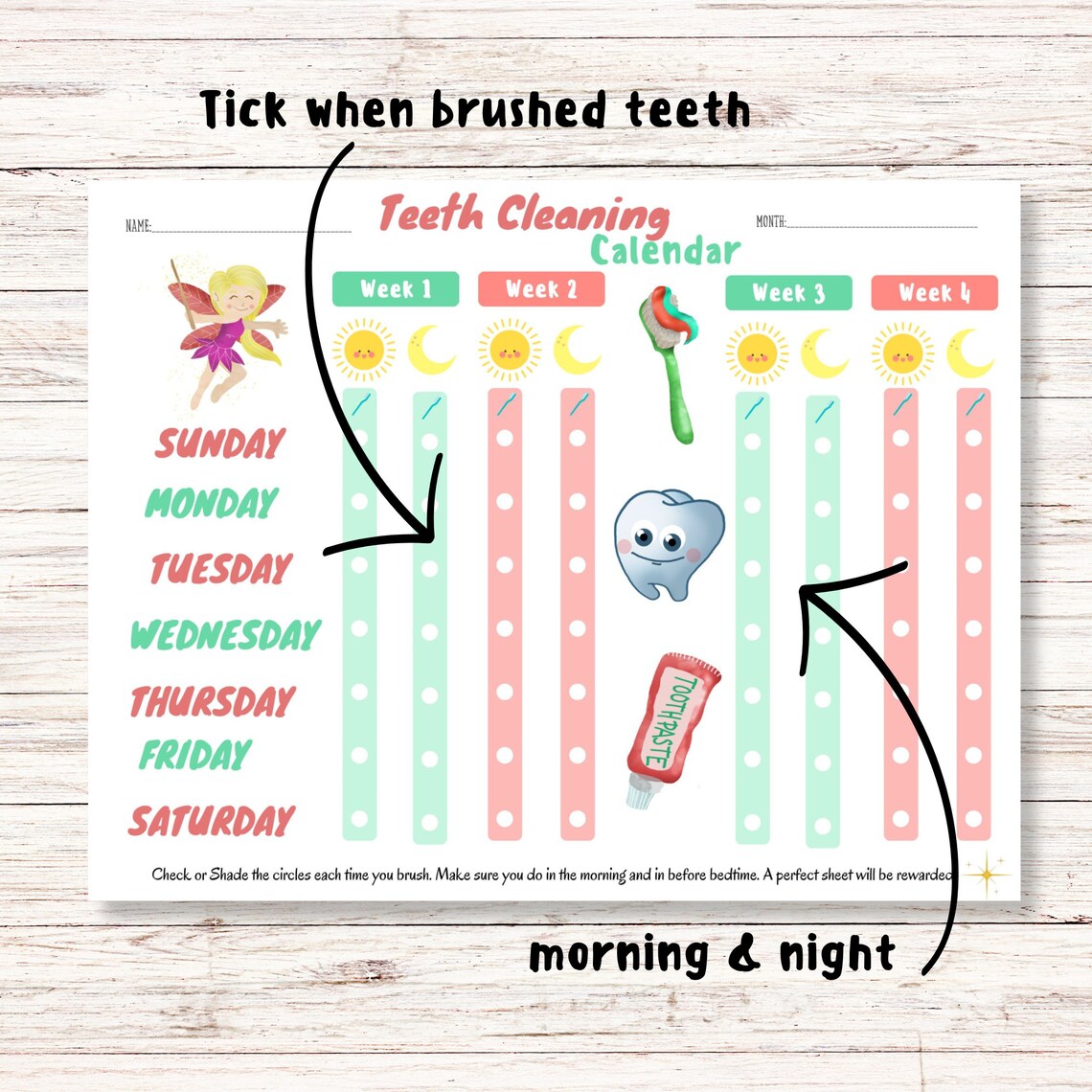 Brush Teeth Chart, Brush My Teeth Printable, Brush Your Teeth Printable ...