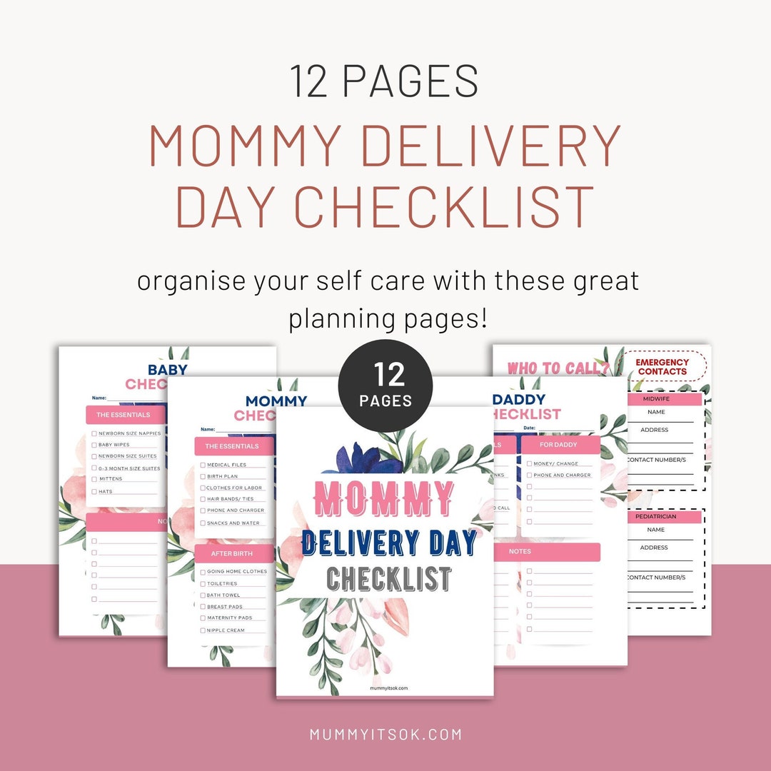 Printable Hospital Bag Checklist for Mom| Maternity Bag Checklist ...