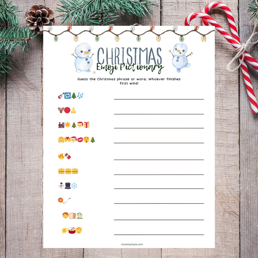 Christmas Emoji Pictionary Game, Christmas Party Games, Festive Season ...