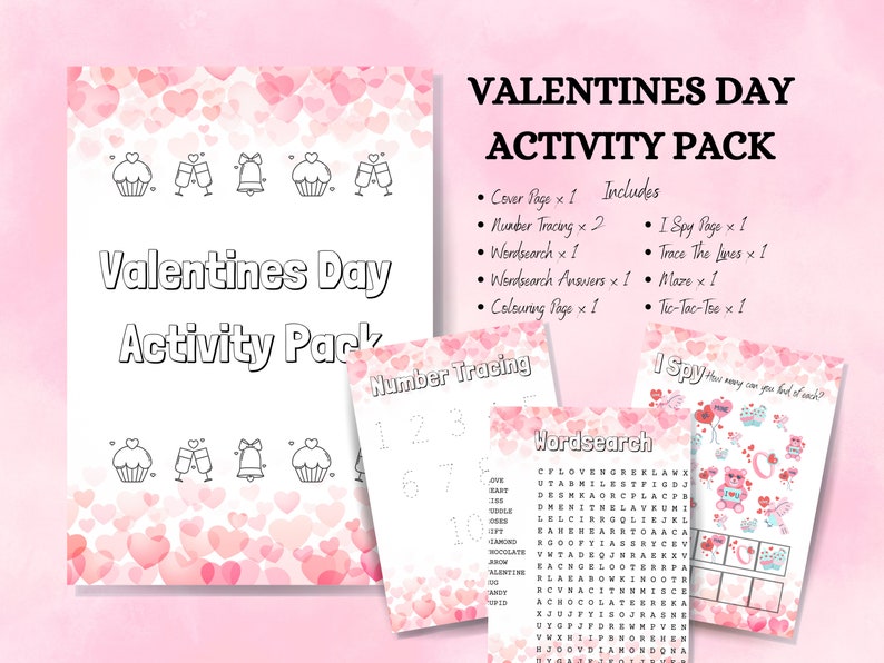Valetines Day Activity Pack Printable for Kids Includes - Etsy