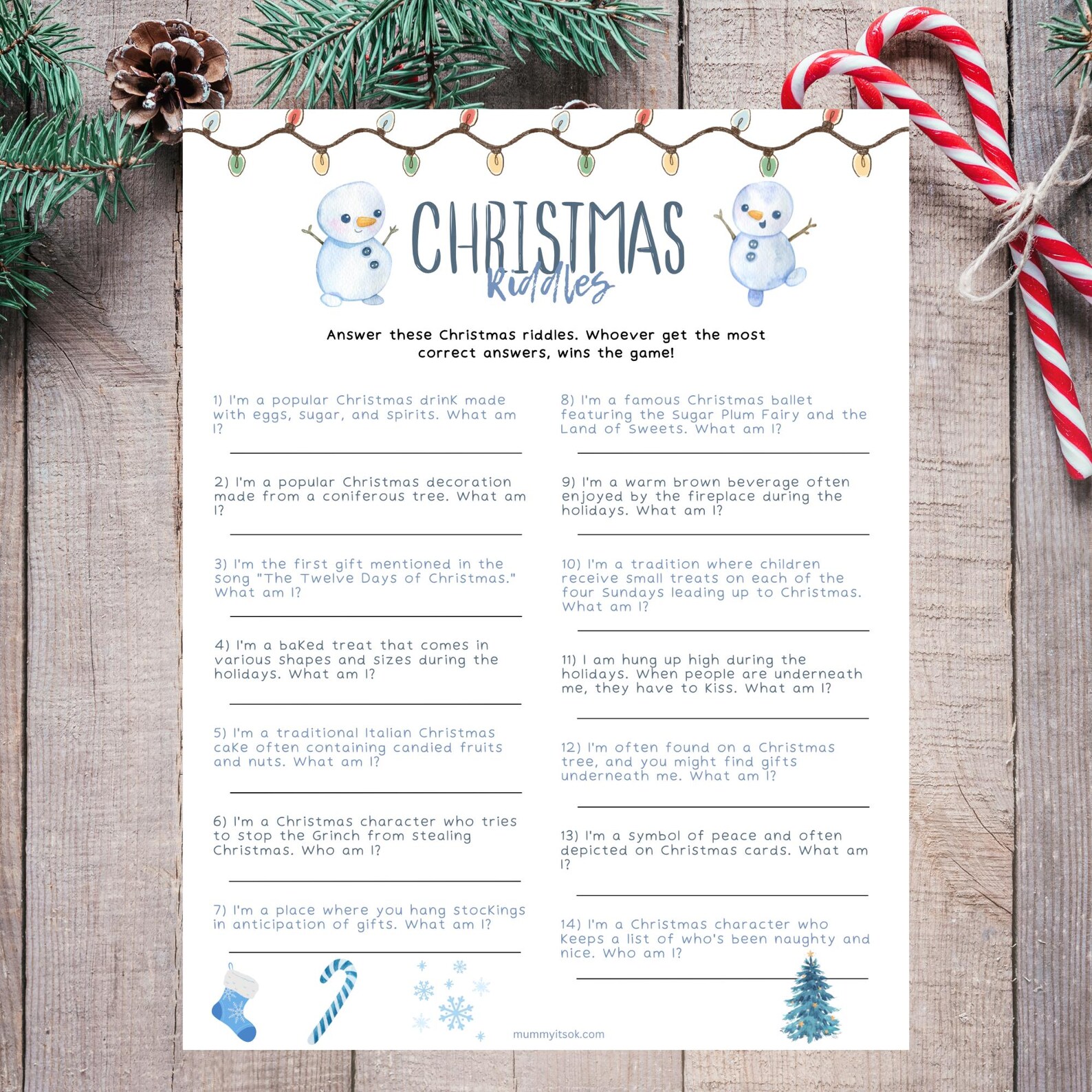 Christmas Riddles Game, Christmas Party Games, Festive Season ...