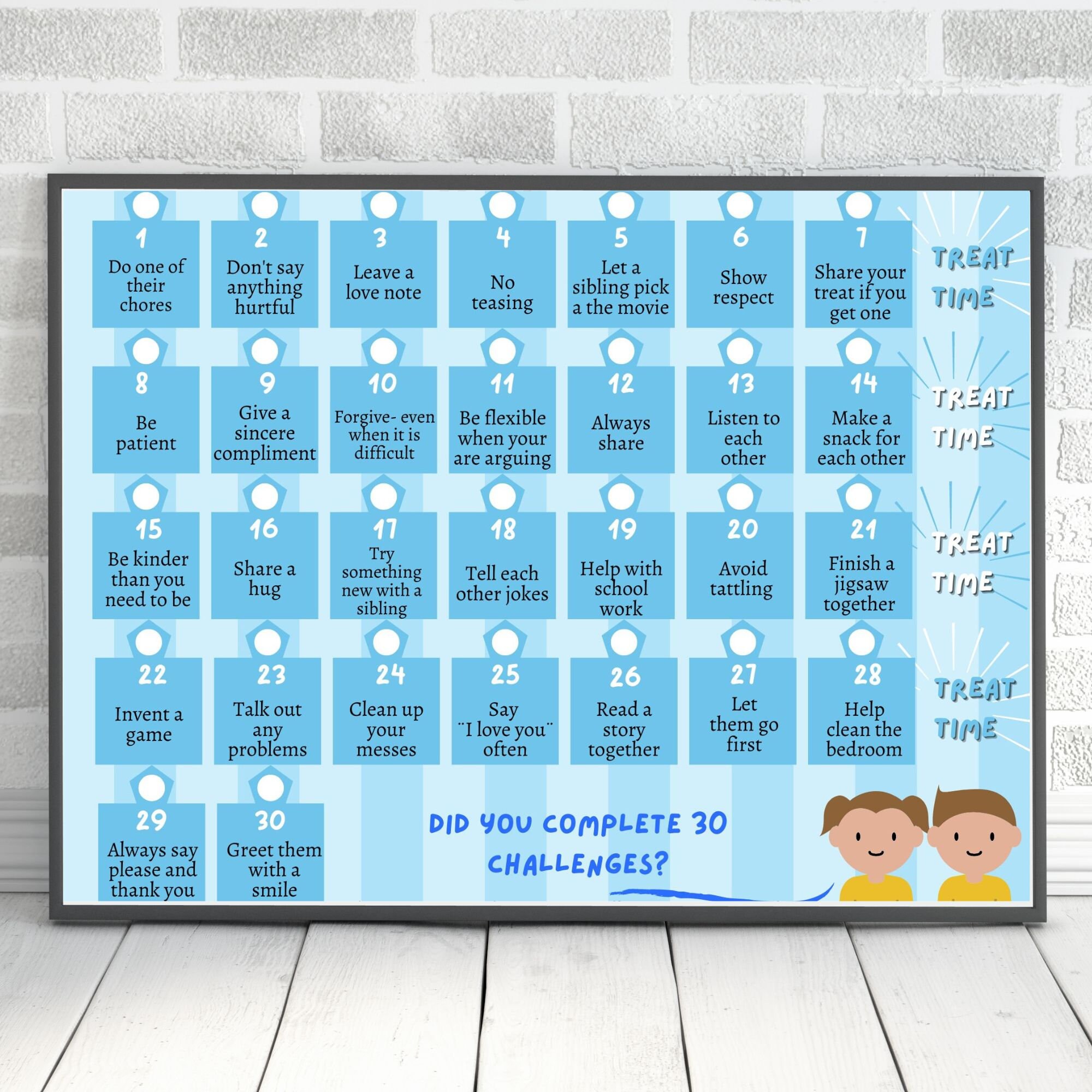 30 Day Sibling Challenge, Printable Challenge, Sibling Challenge, 30 ...
