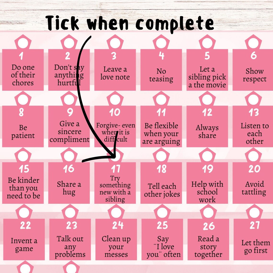 30 Day Sibling Challenge, Printable Challenge, Sibling Challenge, 30 ...