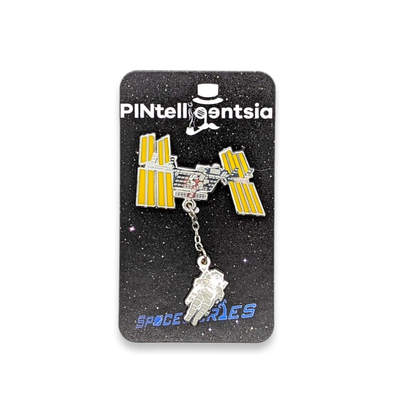 ISS Enamel Pin: International Space Station With Astronaut Charm - Etsy