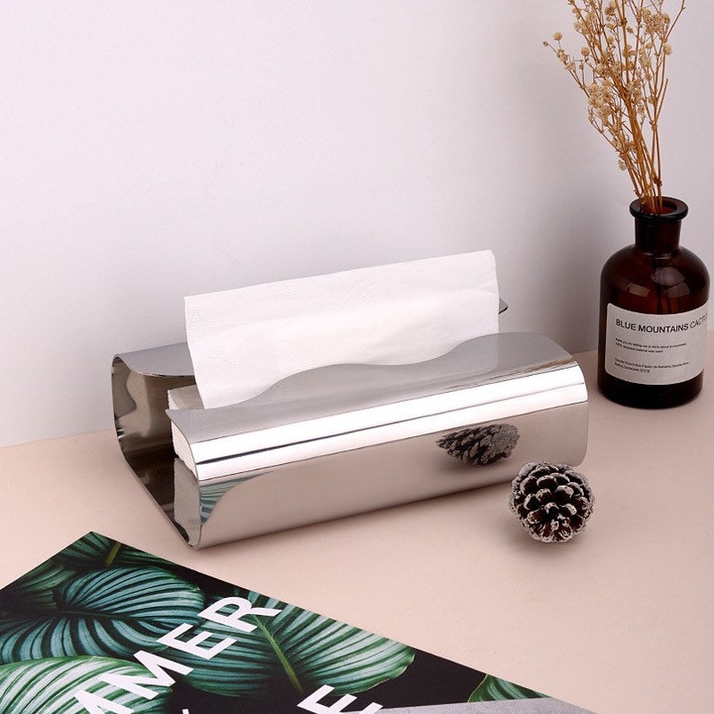 Silver Mirror Tissue Box - Etsy