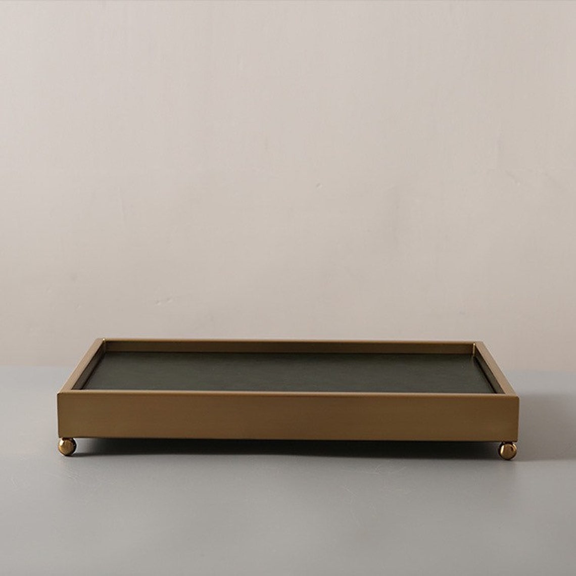 Dark Green Leather Tray and Tissue Box - Etsy