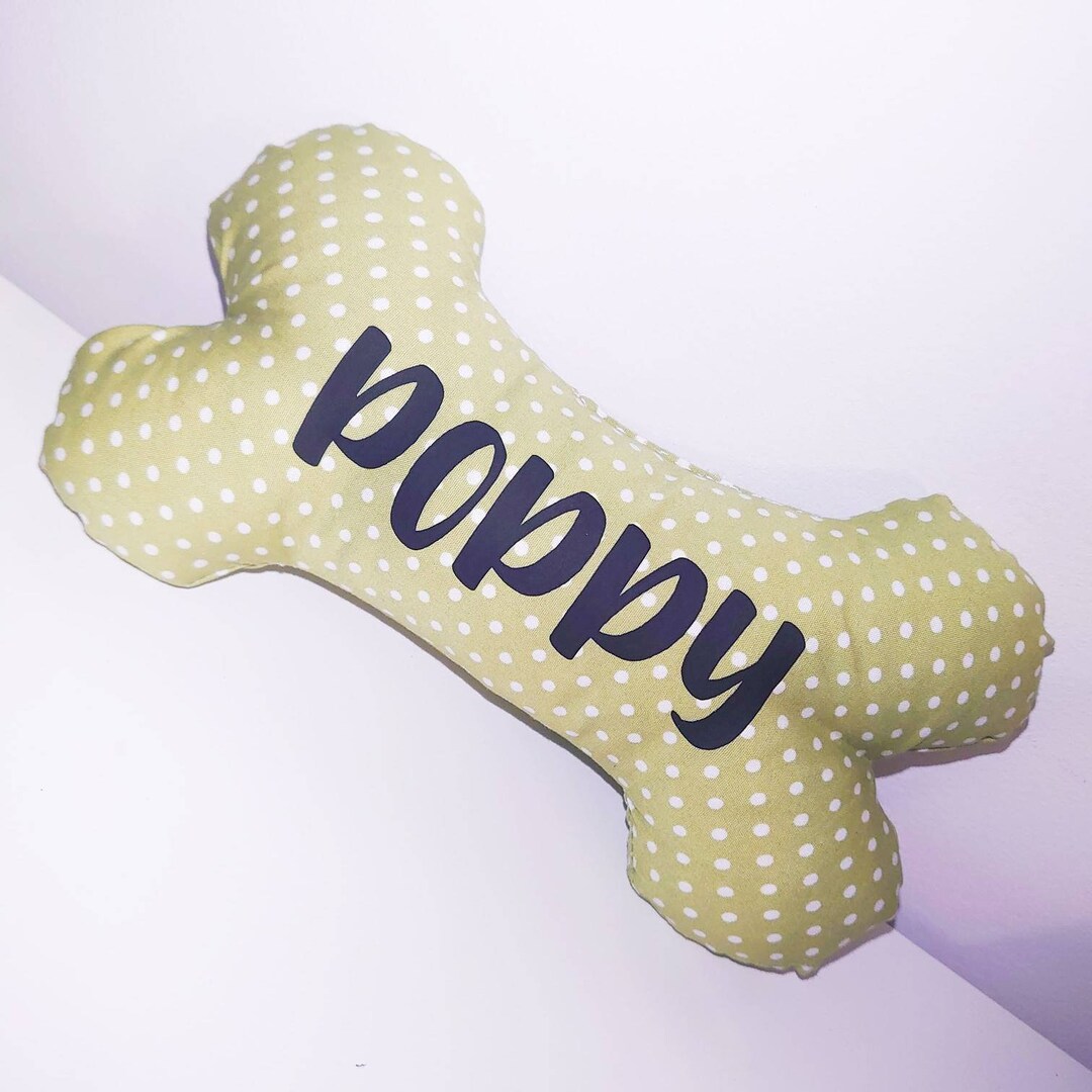 Personalized Squeaky Bone Dog Toy: Handmade Cotton Puppy Gift - Etsy UK