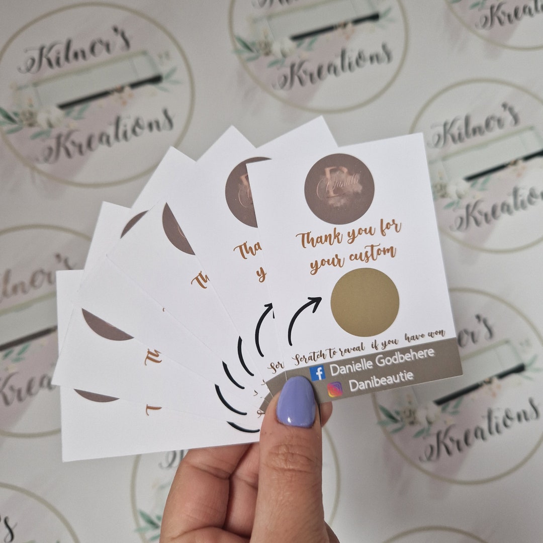 Personalized Business Scratch off Cards: Customer Prize Cards - Etsy UK