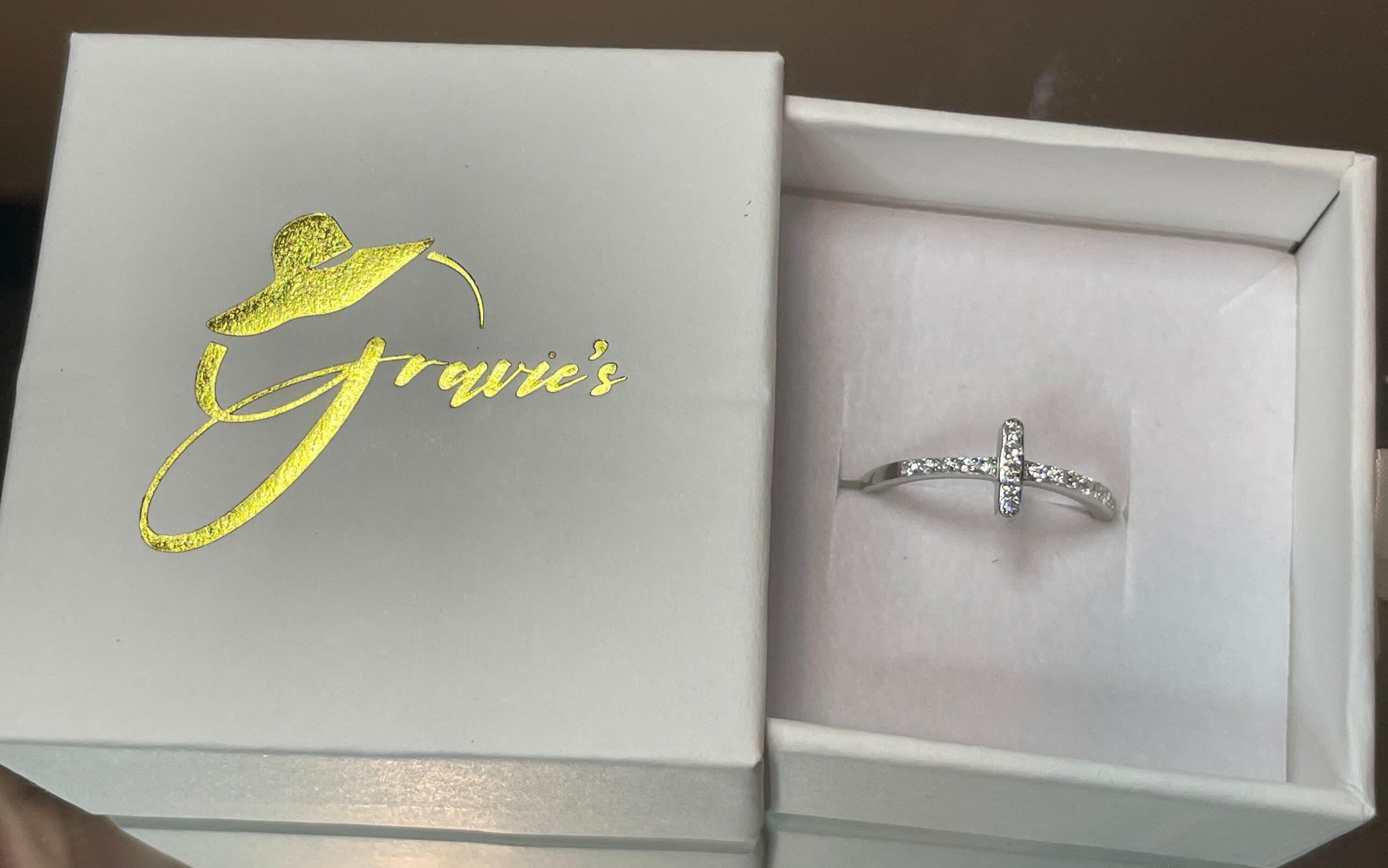 Sideways Cross Ring Silver Cross Ring, Cross Rings, Simple Cross Ring ...