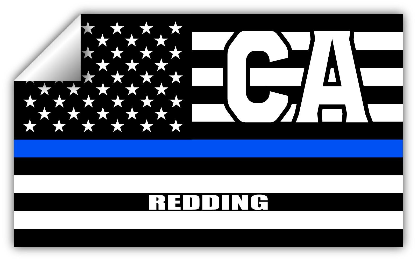 Redding CA California Shasta County Thin Blue Line Stealthy USA Flag ...