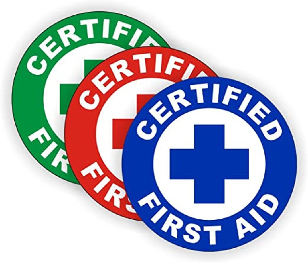 Certified First Aid Hard Hat Sticker / Helmet Decal Label Lunch Tool ...