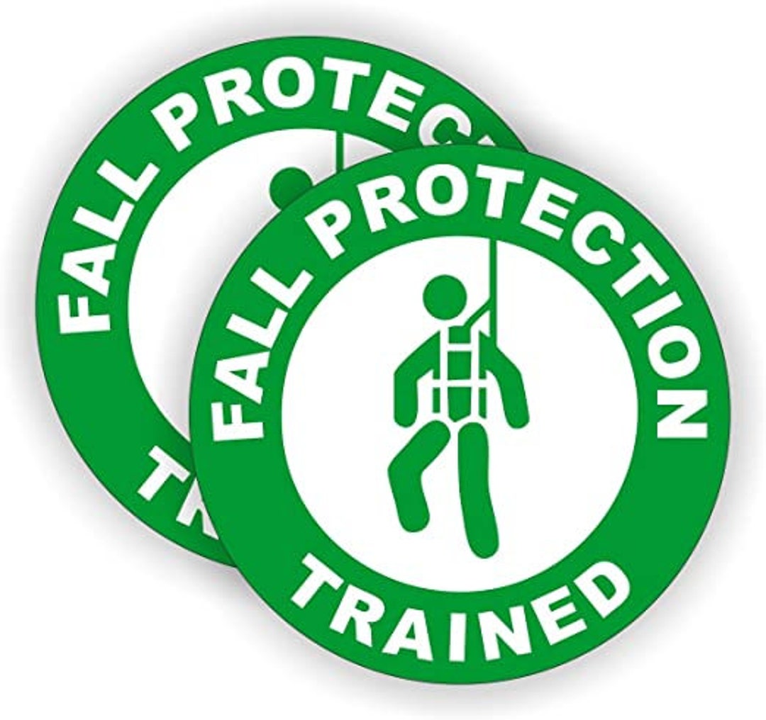 Fall Protection Trained Hard Hat Sticker Helmet Decal Label Lunch Tool ...