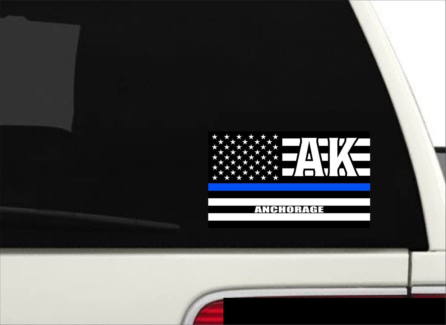 Anchorage AK Alaska Anchorage County Thin Blue Line Stealthy USA Flag ...