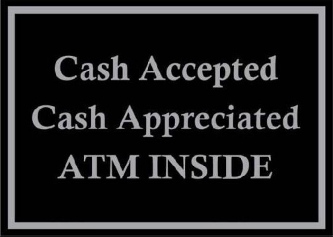 ATM Inside Large Black and Gray 57 Vinyl Sticker / Decal / Label ATM ...