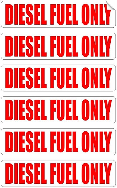 DIESEL FUEL ONLY Automotive Decals Gas Can Stickers Truck Labels Vinyl ...