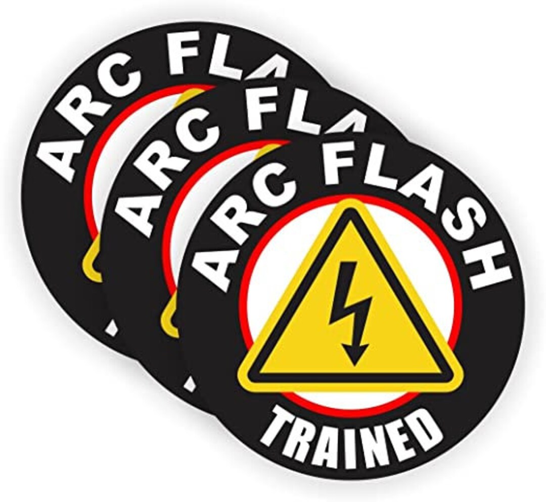 Arc Flash Trained Hard Hat Sticker / Helmet Decal Label Lunch Tool Box ...
