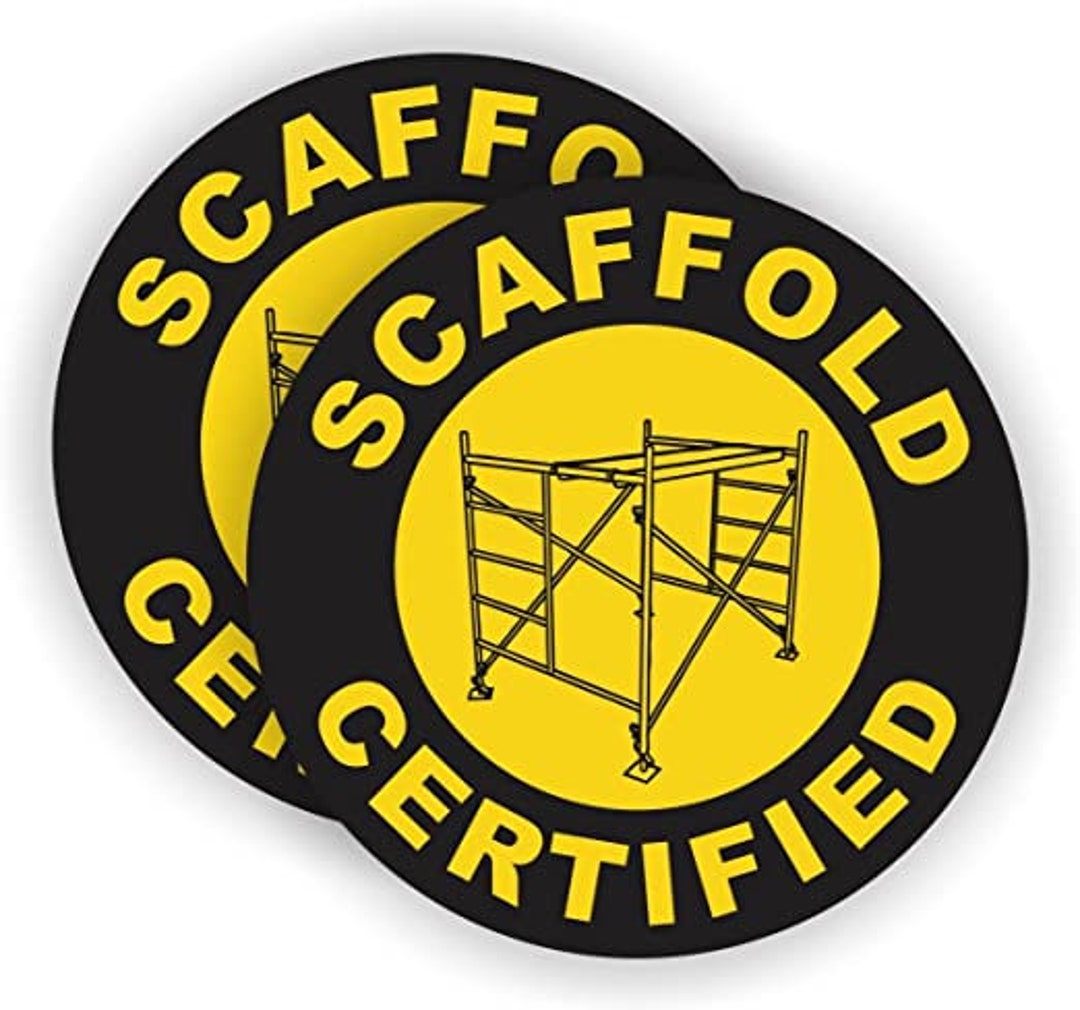 Scaffold Certified Hard Hat Sticker / Helmet Decal Label Lunch Tool Box ...