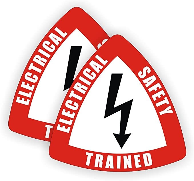 Electrical Safety Trained Hard Hat Sticker / Helmet Decal Label Lunch ...