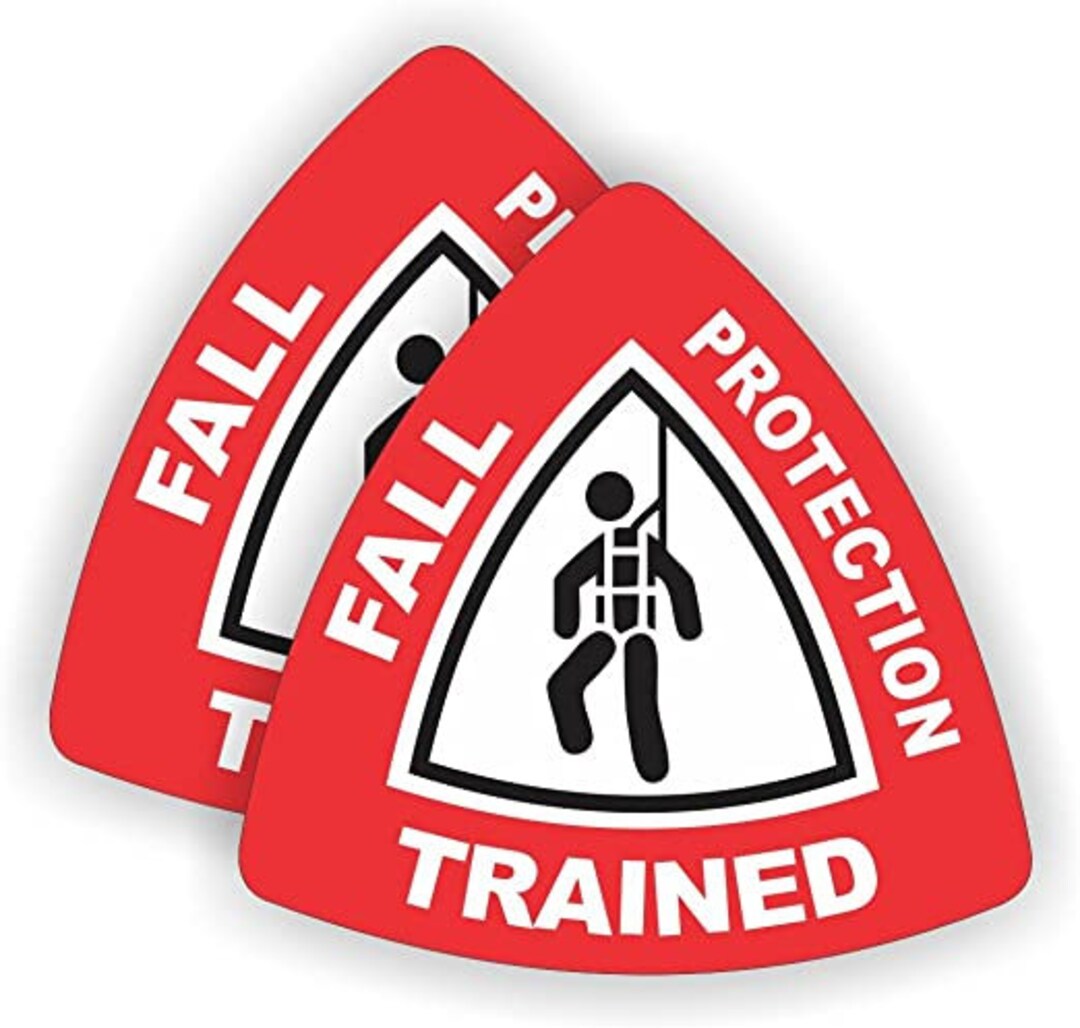 Fall Protection Trained Hard Hat Sticker / Helmet Decal Label Lunch ...