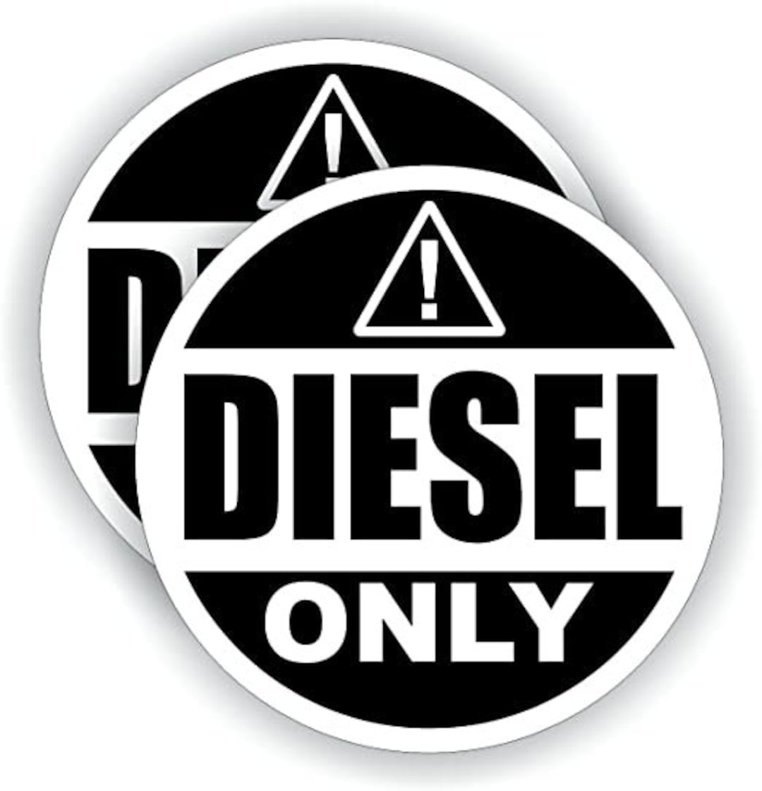 Diesel Fuel Only Vinyl 2 Round Decal Sticker Label Fuel Gas Door Label ...