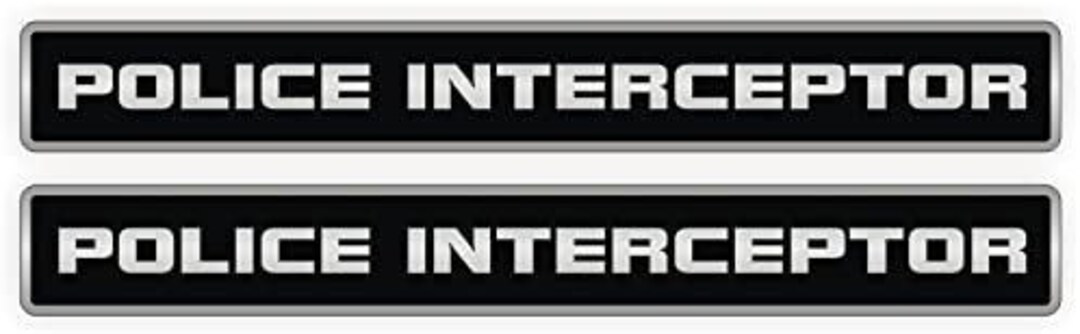 POLICE INTERCEPTOR Vinyl Decals Stickers Emblems Fender Bumper Set of 2 ...