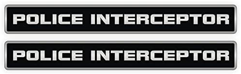 POLICE INTERCEPTOR Vinyl Decals Stickers Emblems Fender Bumper Set of 2 ...