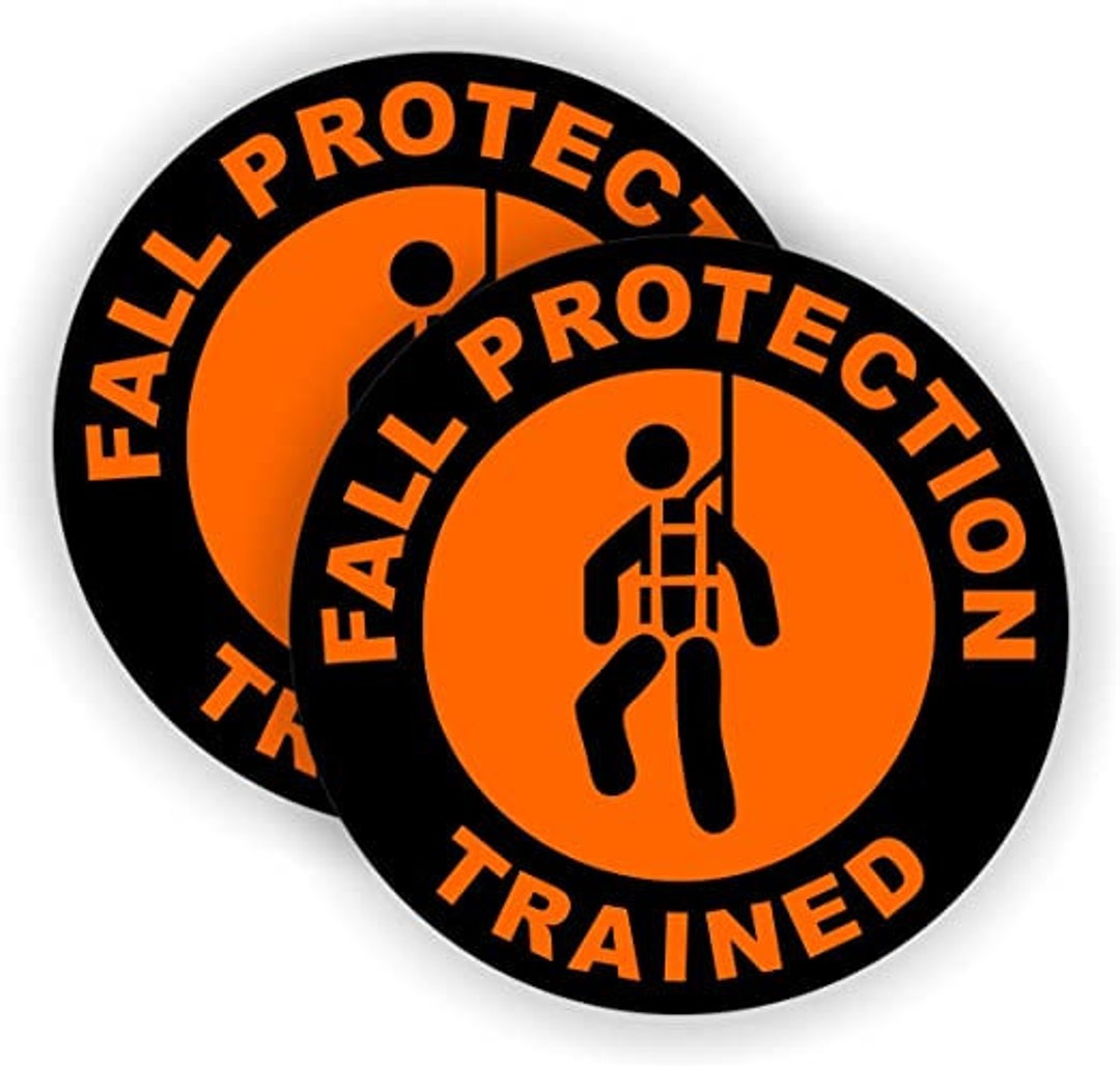 Fall Protection Trained Hard Hat Sticker Helmet Decal Label Lunch ...